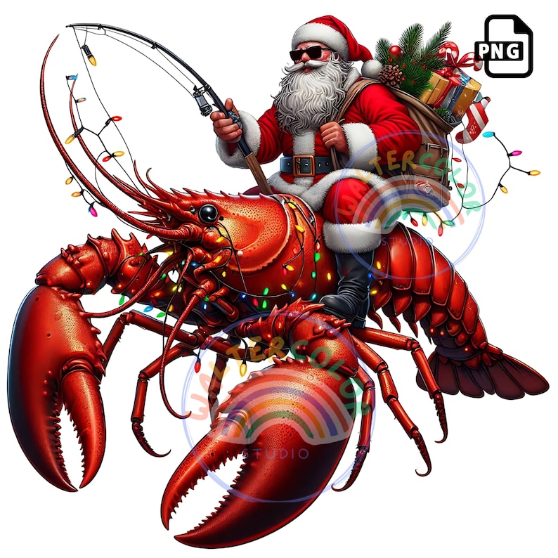 Santa Shrimp Funny | Santa Bundle Png | Lobster Santa Png | Santa Claus ...