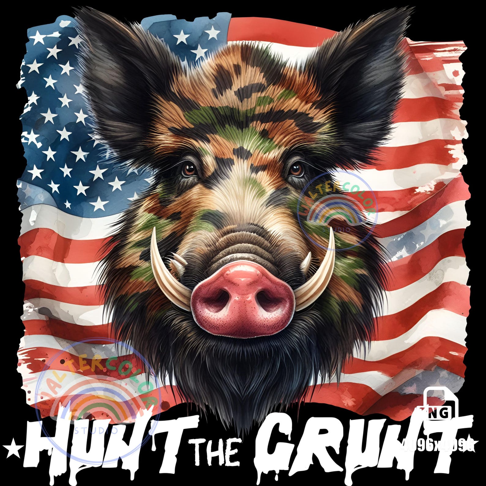 2 Hunt the Grunt | Digital Download | Hog Hunting Sublimation | Camo ...