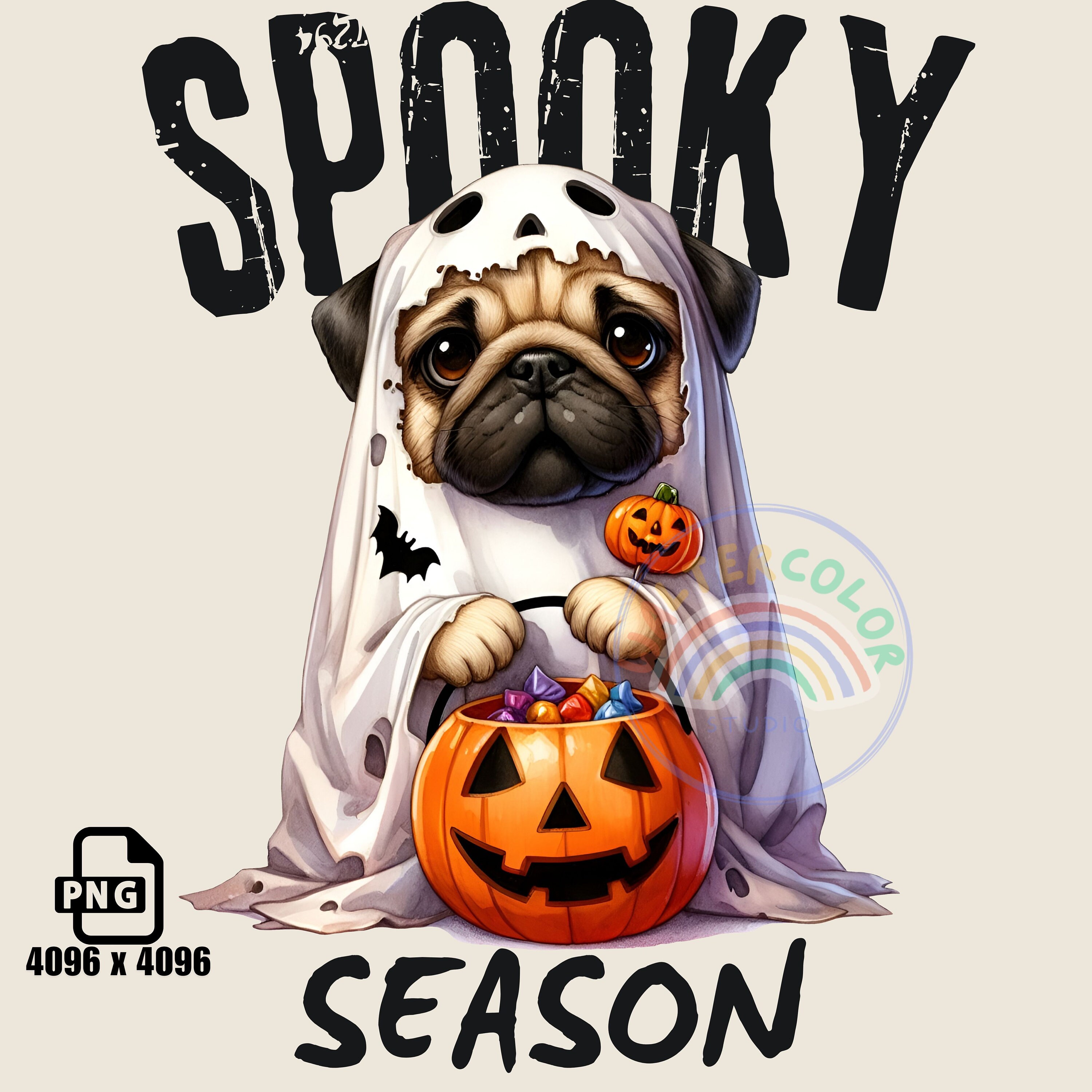 Сute Ghost Dog PNG Ghost Dog Png Dog Lovers Gift Halloween Dog PNG Dog ...