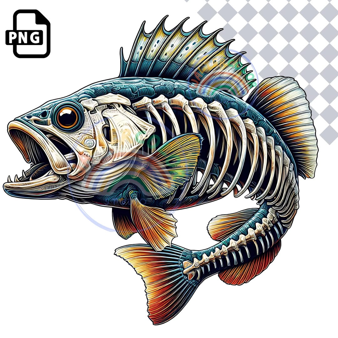 Fishing Sublimation PNG | Perch Fish | Perch Fish Skeleton PNG | Funny ...