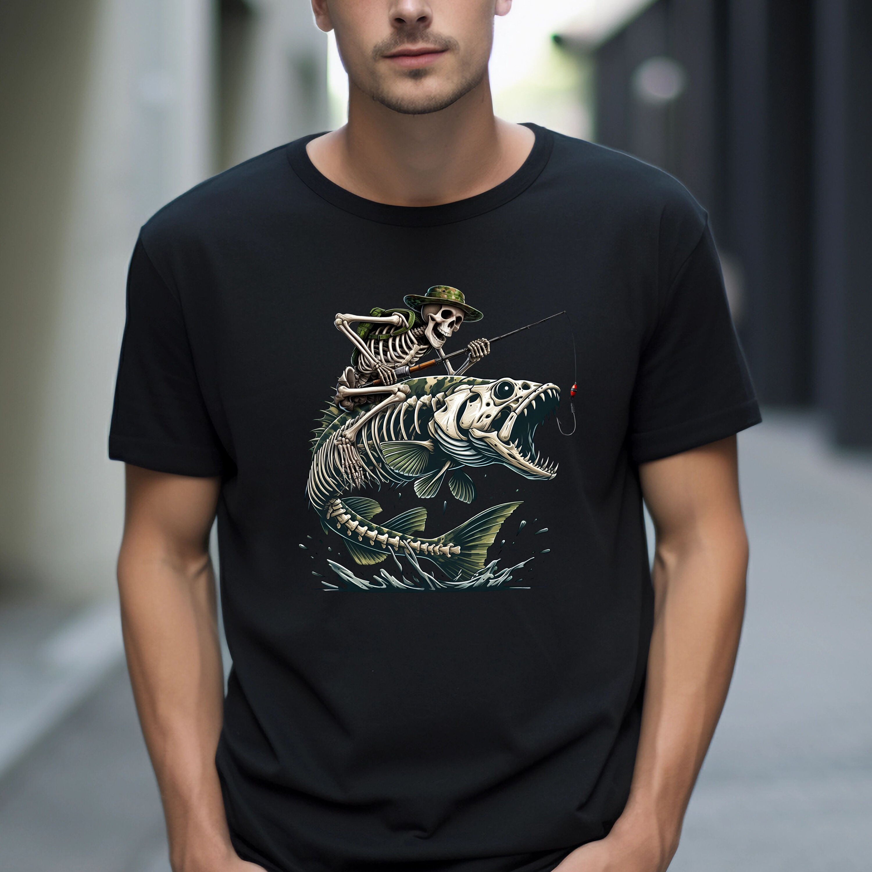 Funny Fishing Skeleton PNG: Hunter Design (digital Download) - Etsy