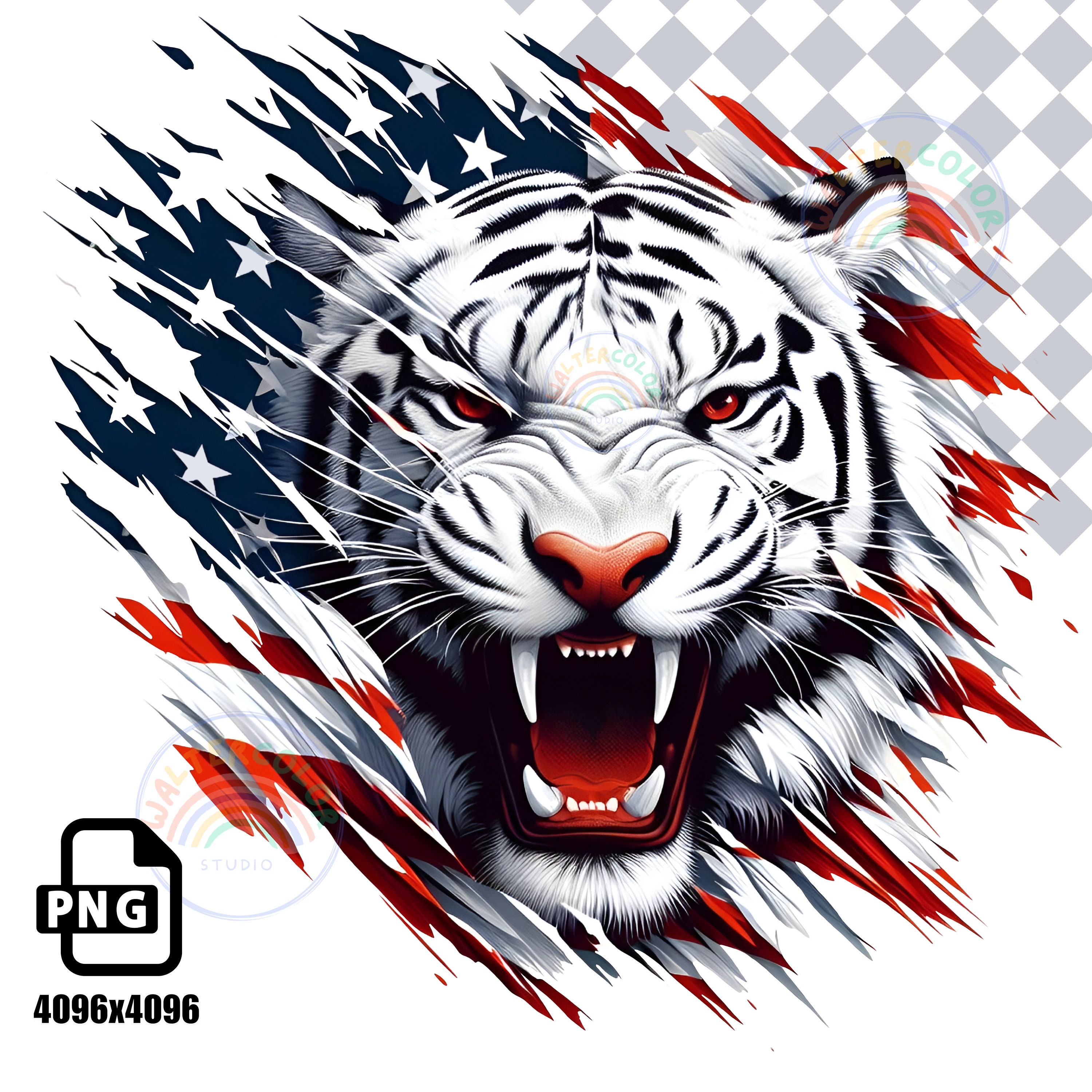 White Tiger Png | USA Flag | Tiger Scratch PNG | Instant Download ...