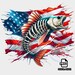 American Flag Fish Skeleton PNG: Fishing Hunter Design (digital ...