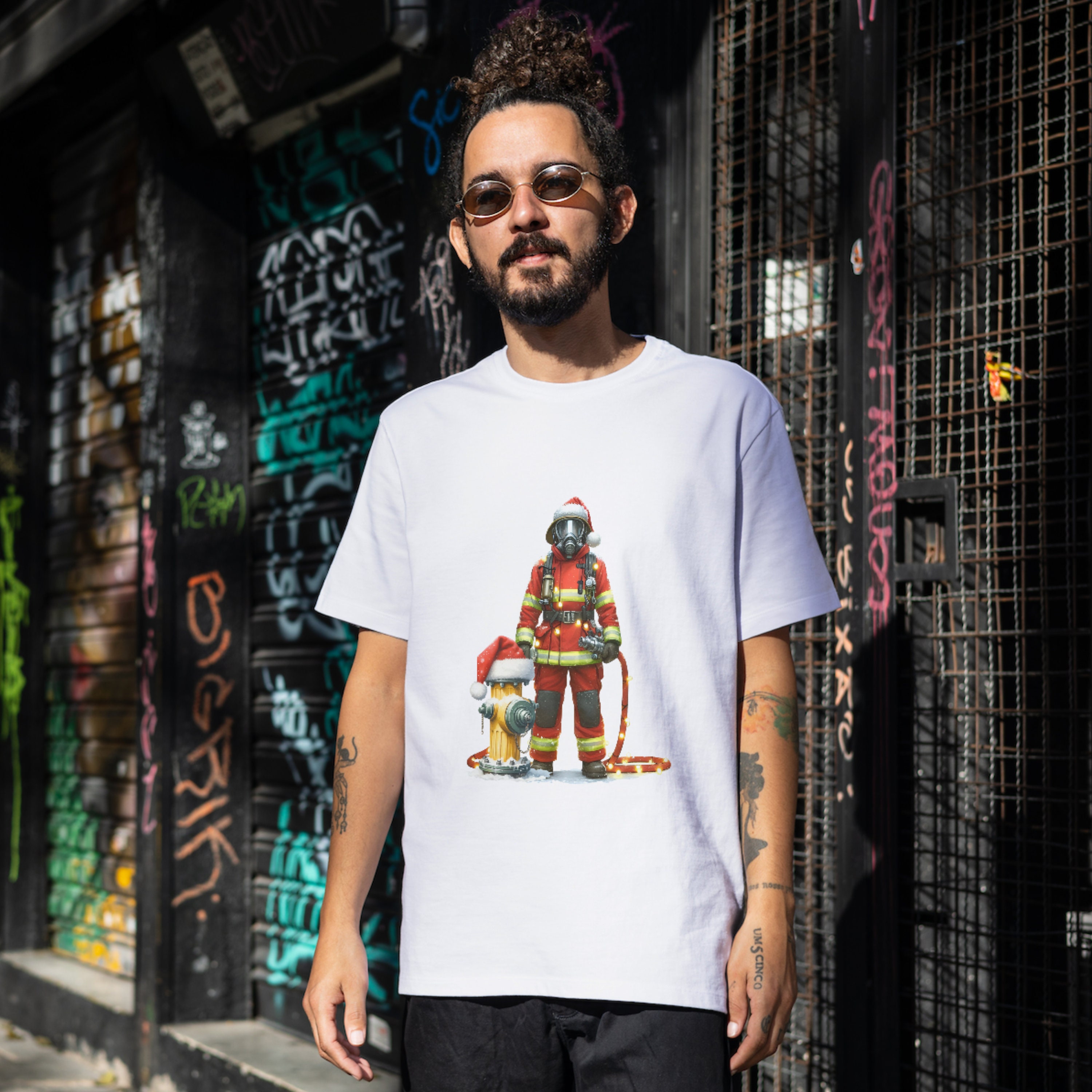 3 Christmas Fire Fighter | Watercolor Clipart | PNG | Fireman Christmas ...