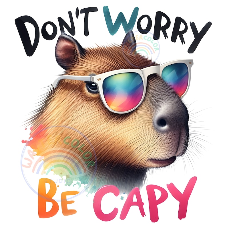 Chill Capybara PNG: Swag Animal Spirit (digital Download) - Etsy