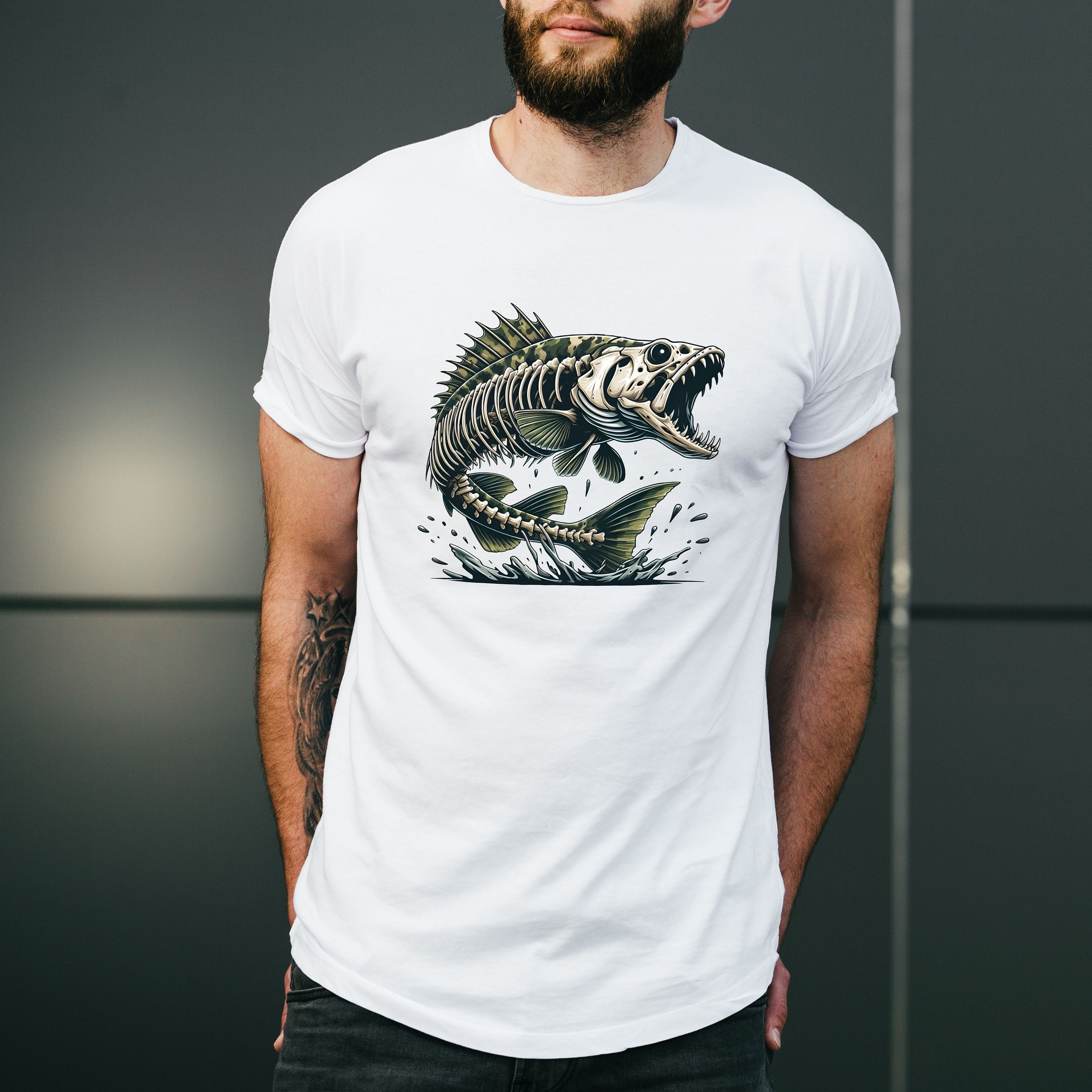 2 Fishing Sublimation PNG Fishing Hunter Fish Skeleton PNG Funny ...