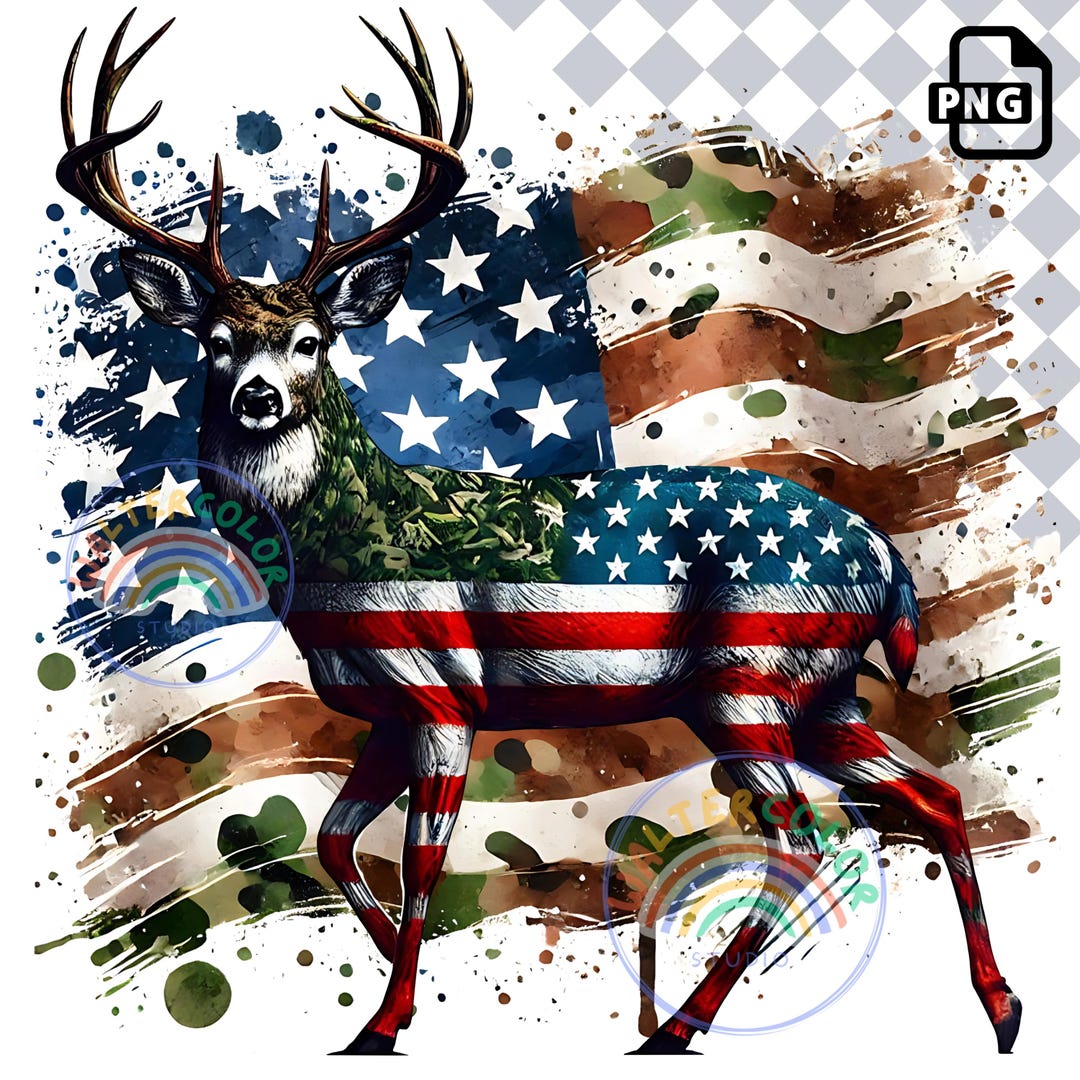 Camo American Deer PNG | Digital Download | Deer Hunting PNG | Camo ...