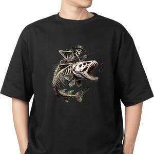 Funny Fishing Skeleton PNG: Hunter on Fish Bones (digital Download) - Etsy