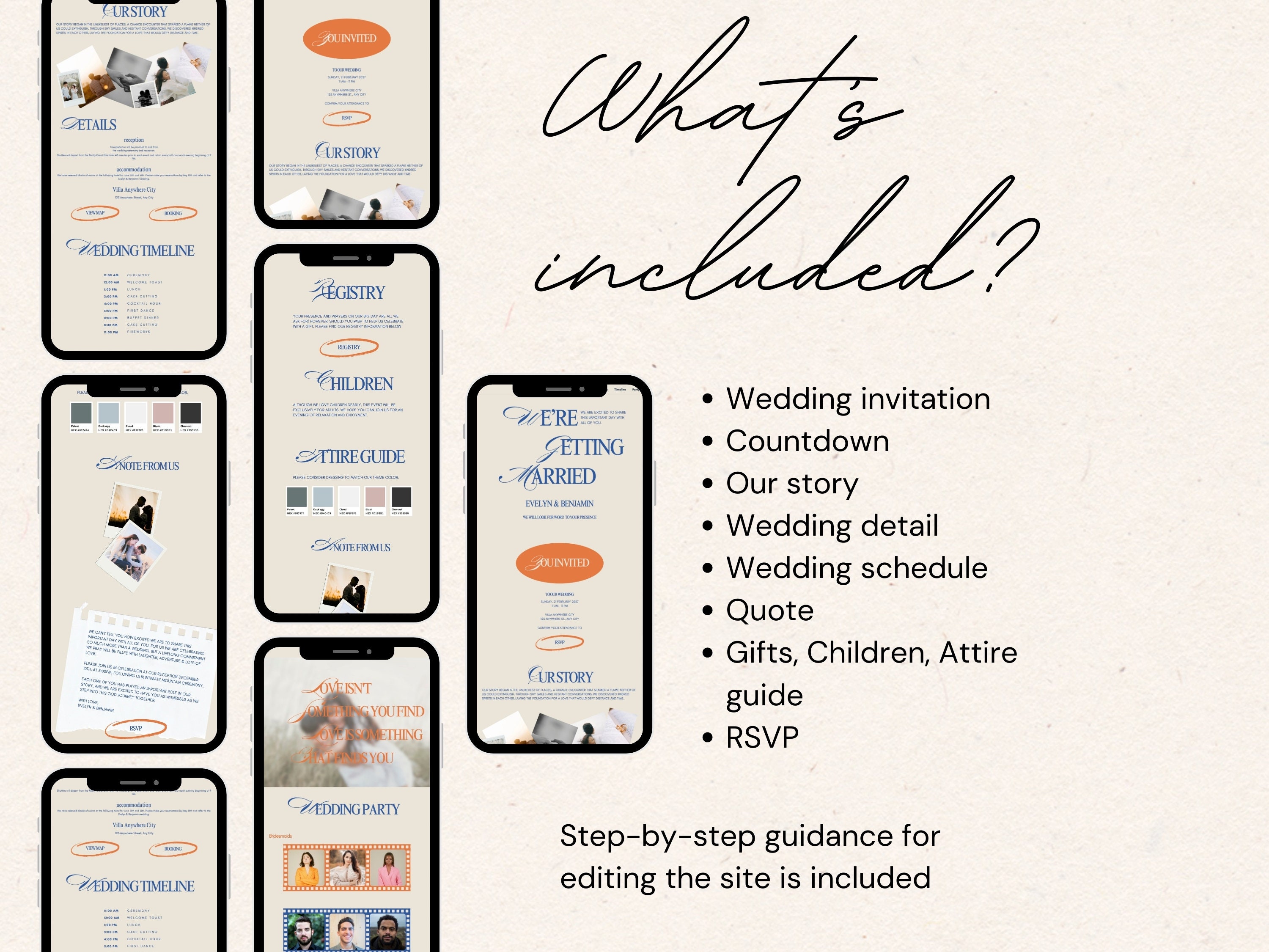 Modern Canva Wedding Website Template, Digital Invitation, Canva ...
