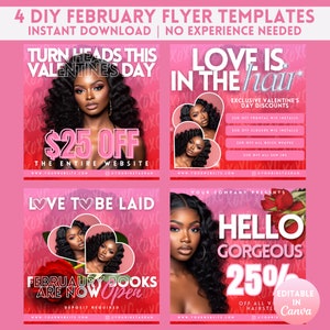 DIY February Valentine's Day Flyer, Sales Flyer, DIY Customizable ...
