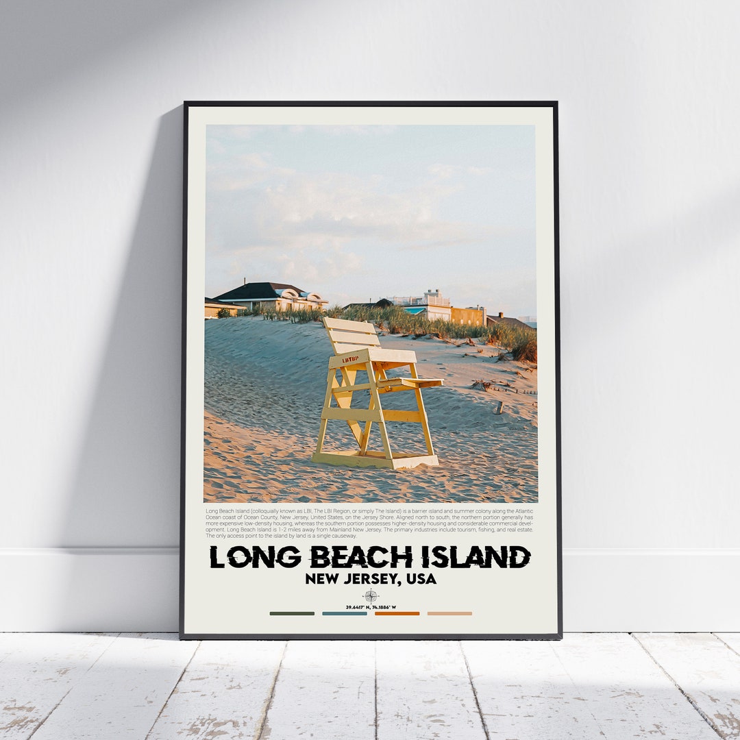 Digital Oil Paint, Long Beach Island Print, Long Beach Island Art, Long ...