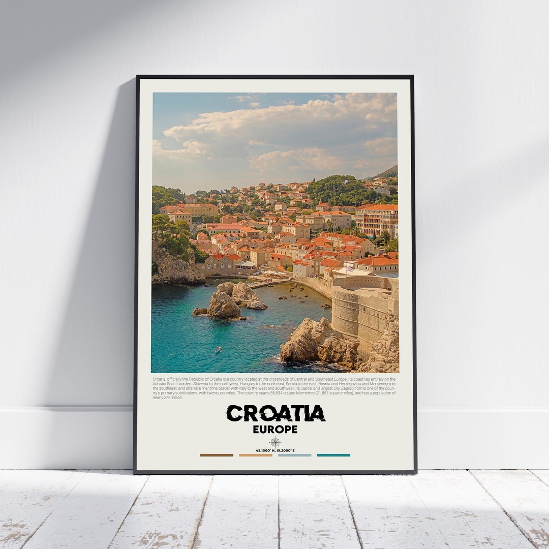 Digital Oil Paint, Croatia Print, Croatia Wall Art, Croatia Poster ...