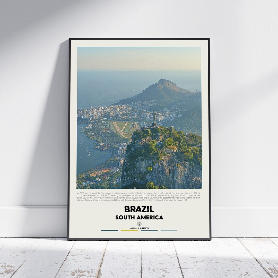 Digital Oil Paint, Brazil Print, Brazil Wall Art, Brazil Poster, Brazil ...