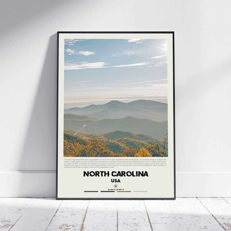Digital Oil Paint, North Carolina Print, North Carolina Wall Art, North ...