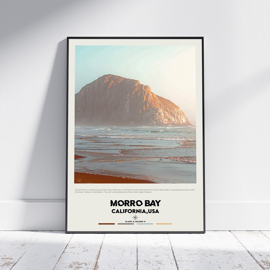 Digital Oil Paint, Morro Bay Print, Morro Bay Wall Art, Morro Bay ...