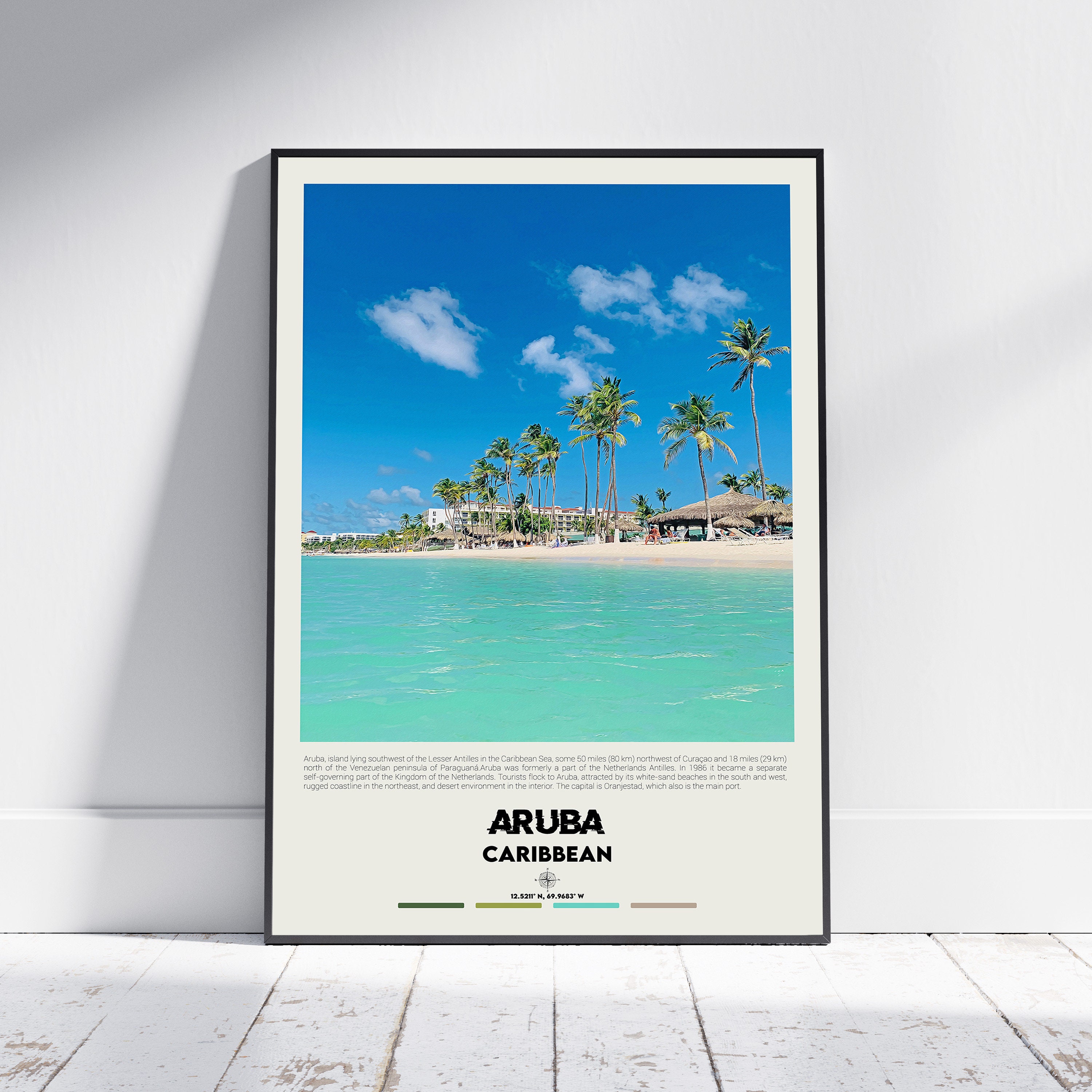 Digital Oil Paint, Aruba Print, Aruba Wall Art, Aruba Poster, Aruba ...