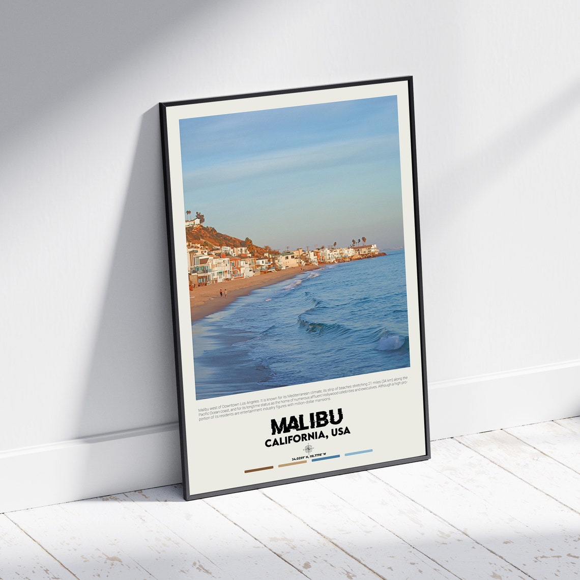 Digital Oil Paint, Malibu Print, Malibu Wall Art, Malibu Poster, Malibu ...