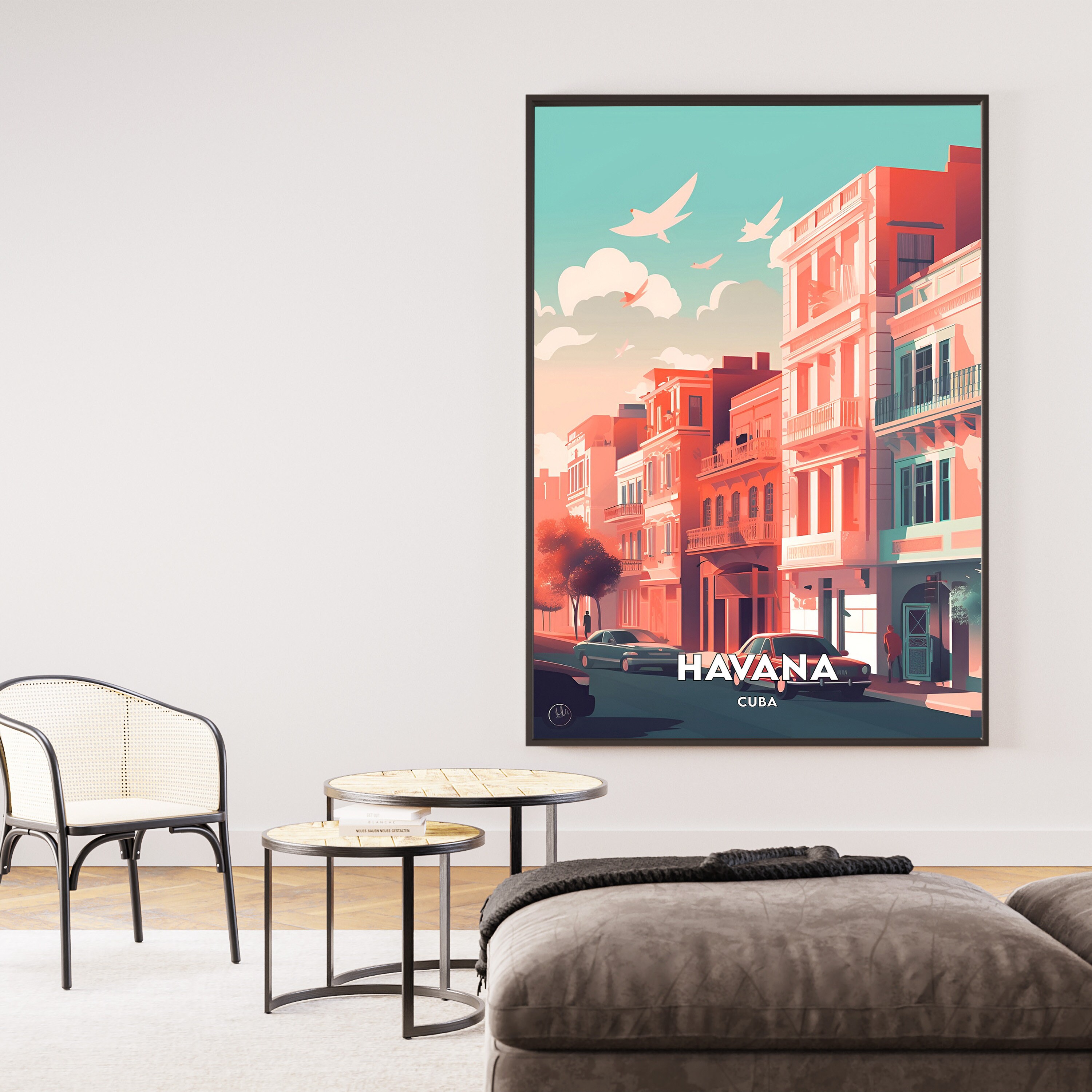 Havana City Print, Havana Travel Poster, Cuba Travel Gift, Havana Wall ...
