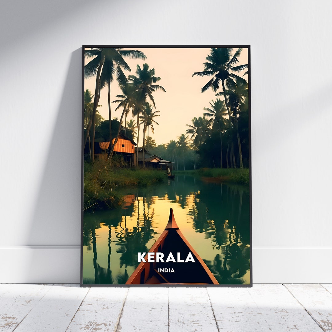 Kerala City Print, Kerala Travel Poster, India Travel Gift, Kerala Wall ...