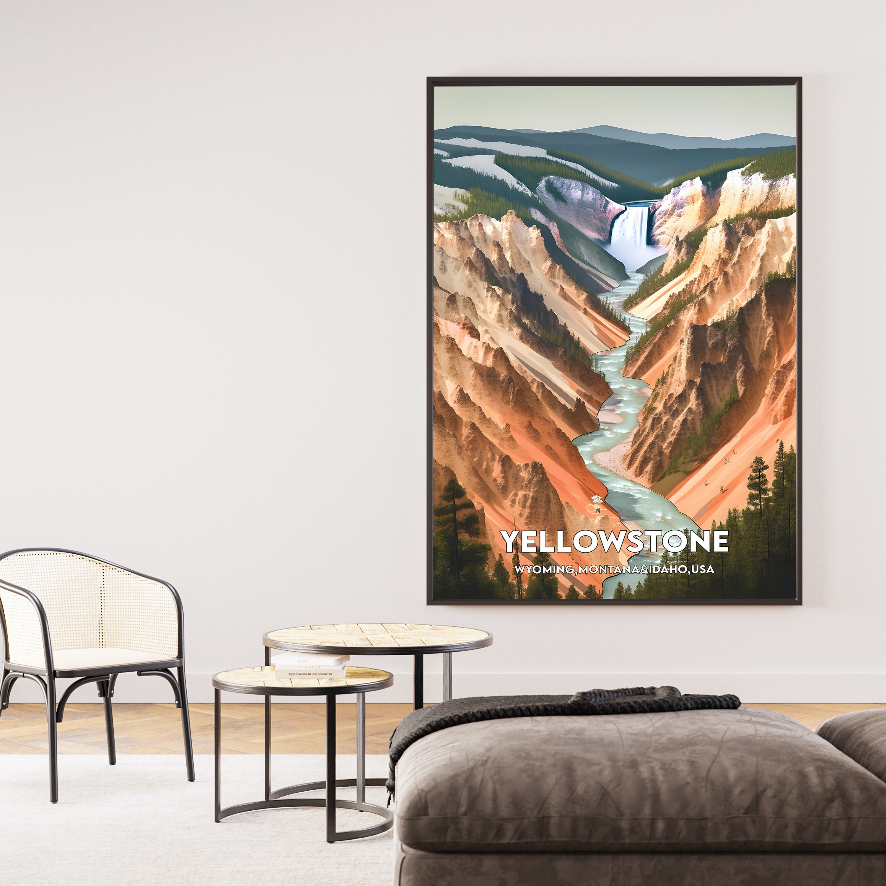 Yellowstone City Print, Yellowstone Travel Poster, Wyoming Travel Gift ...