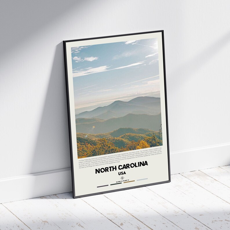 Digital Oil Paint, North Carolina Print, North Carolina Wall Art, North ...