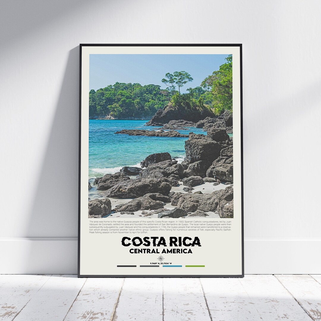 Digital Oil Paint, Costa Rica Print, Costa Rica Wall Art, Costa Rica ...