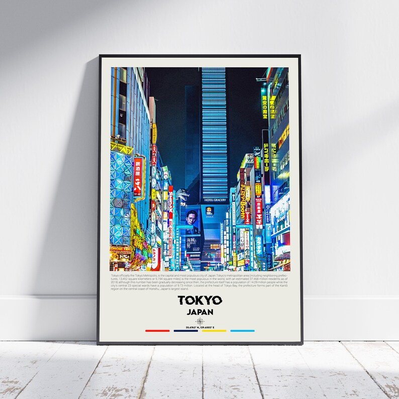 Digital Oil Paint, Tokyo Print, Tokyo Wall Art, Tokyo Poster, Tokyo ...