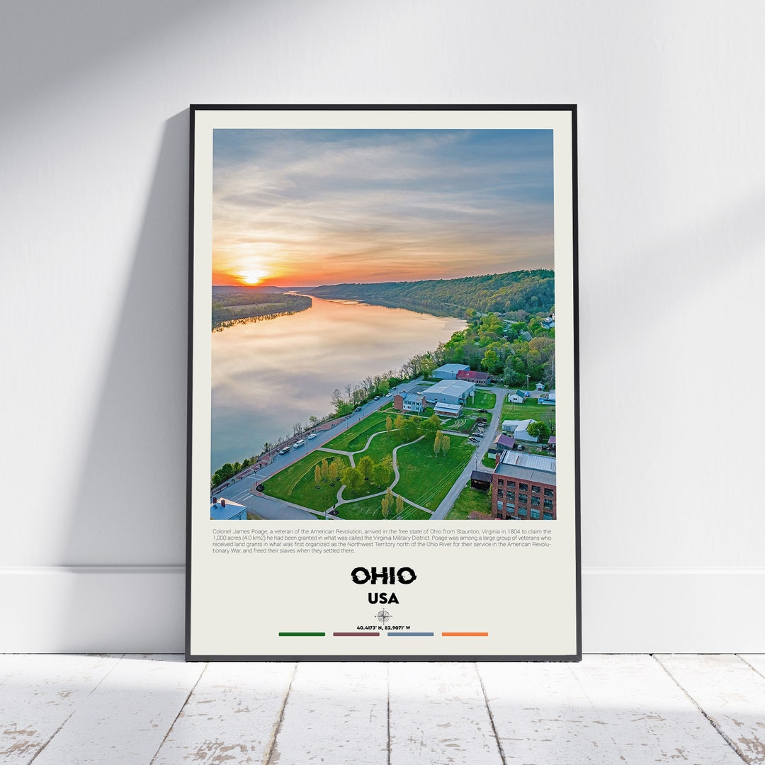Digital Oil Paint, Ohio Print, Ohio Wall Art, Ohio Poster, Ohio Photo ...