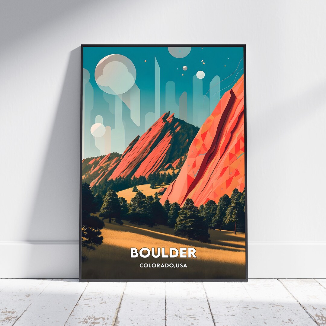 Boulder City Print, Boulder Travel Poster, Colorado Travel Gift ...