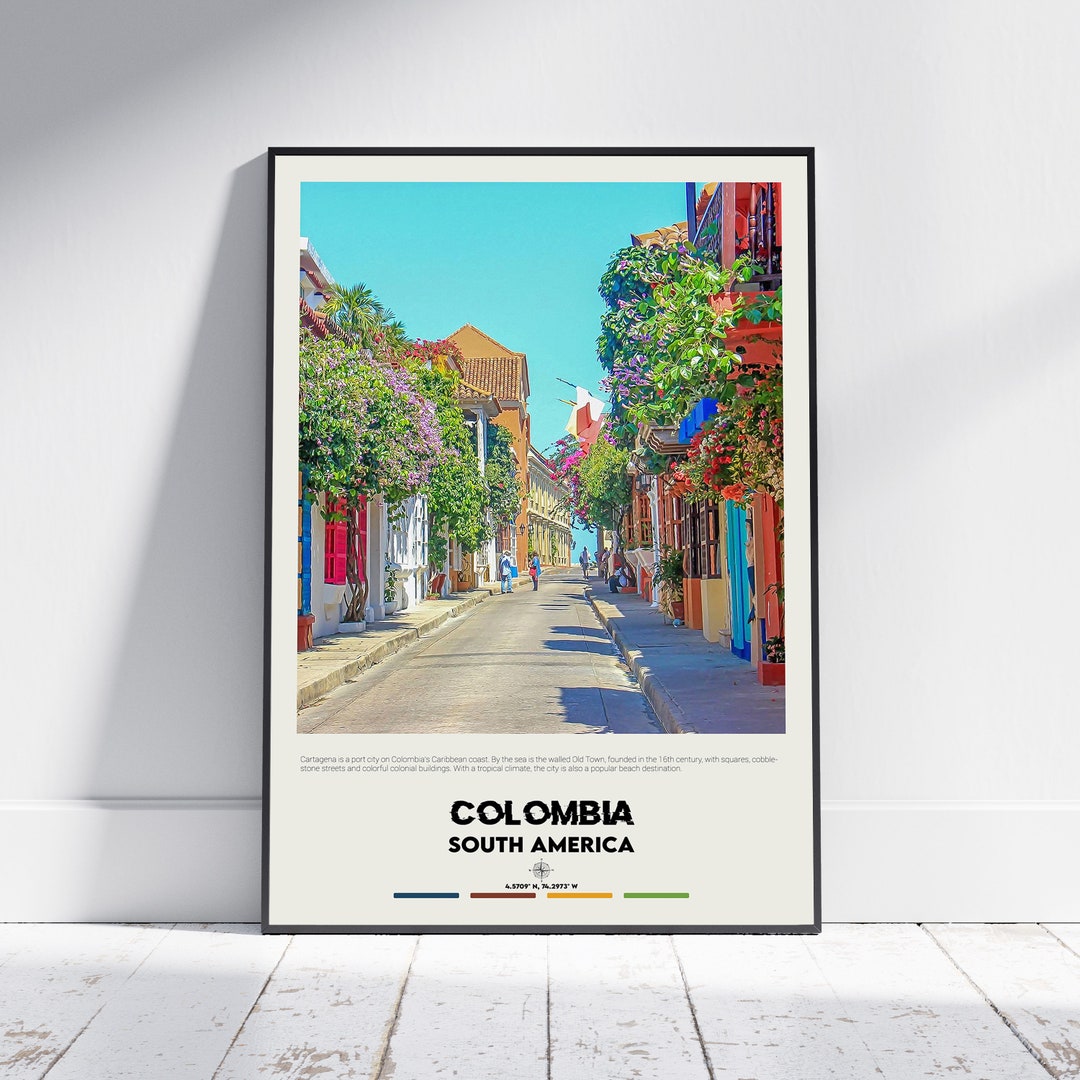 Digital Oil Paint, Colombia Print, Colombia Wall Art, Colombia Poster ...