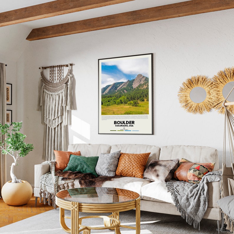 Digital Oil Paint, Boulder Print, Boulder Wall Art, Boulder Poster ...