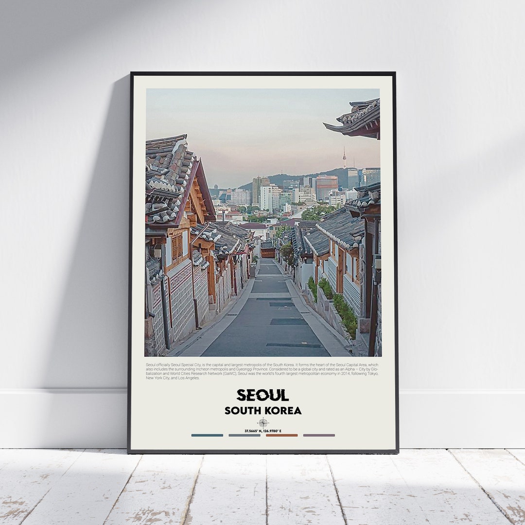 Digital Oil Paint, Seoul Print, Seoul Wall Art, Seoul Poster, Seoul ...