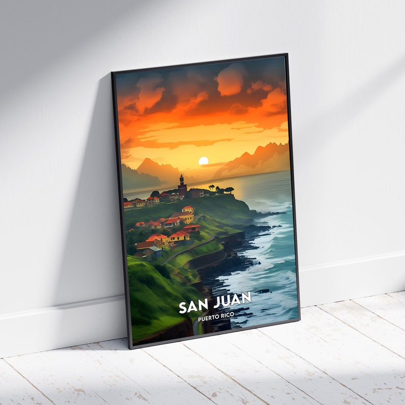 San Juan City Print, San Juan Travel Poster, Puerto Rico Travel Gift ...
