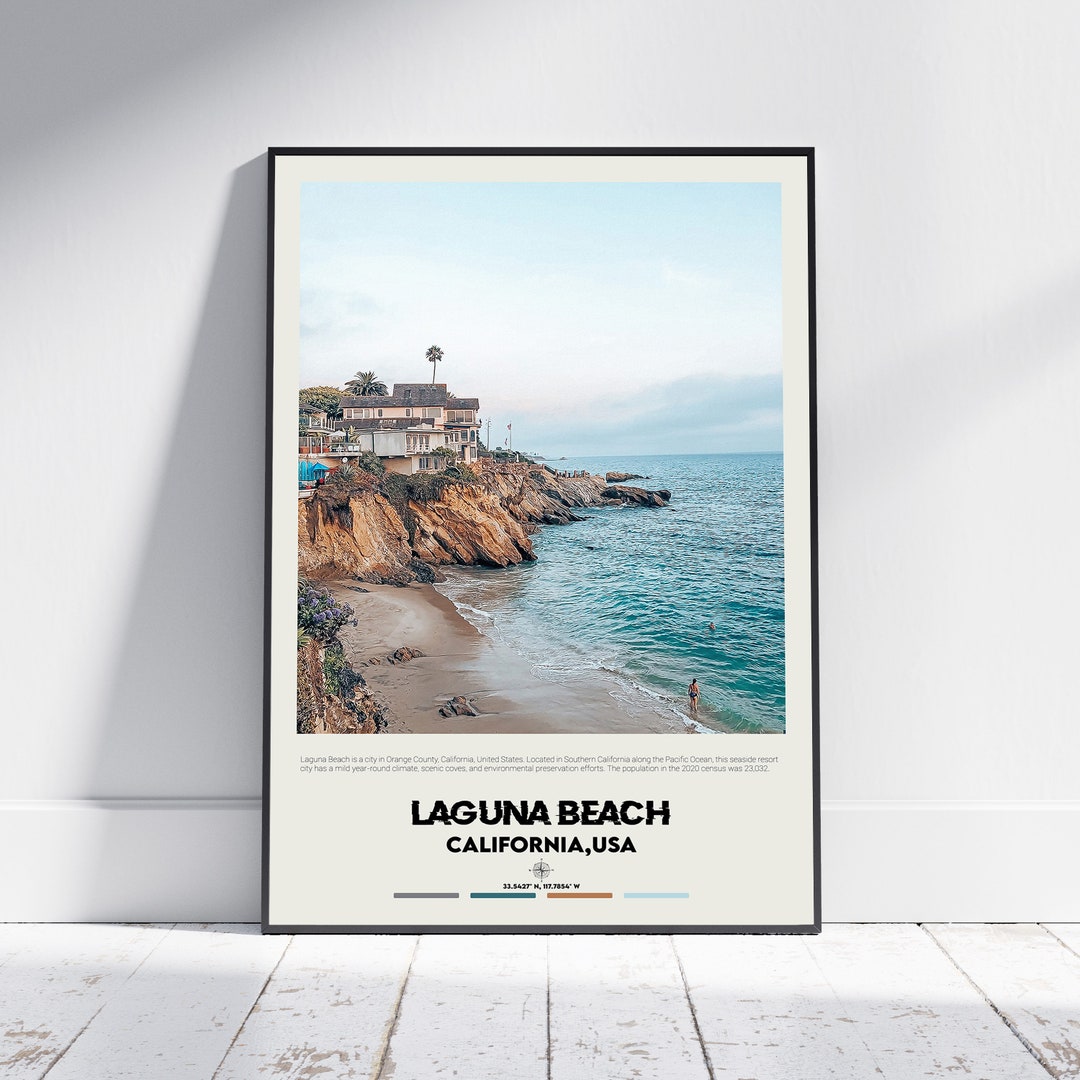 Digital Oil Paint, Laguna Beach Print, Laguna Beach Wall Art, Laguna ...