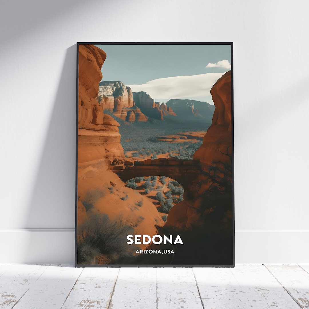Sedona City Print, Sedona Travel Poster, Arizona Travel Gift, Sedona ...