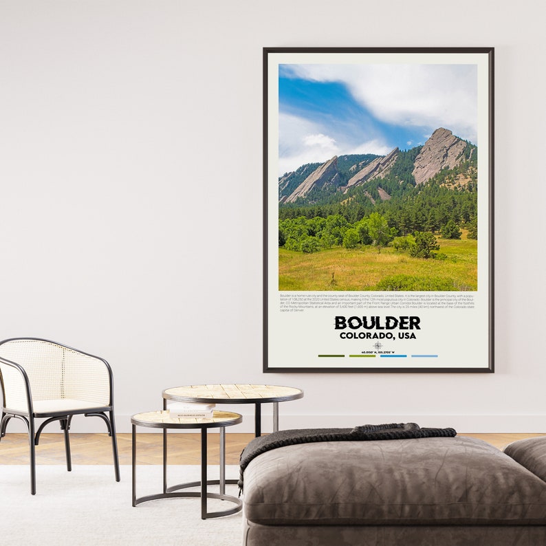 Digital Oil Paint, Boulder Print, Boulder Wall Art, Boulder Poster ...