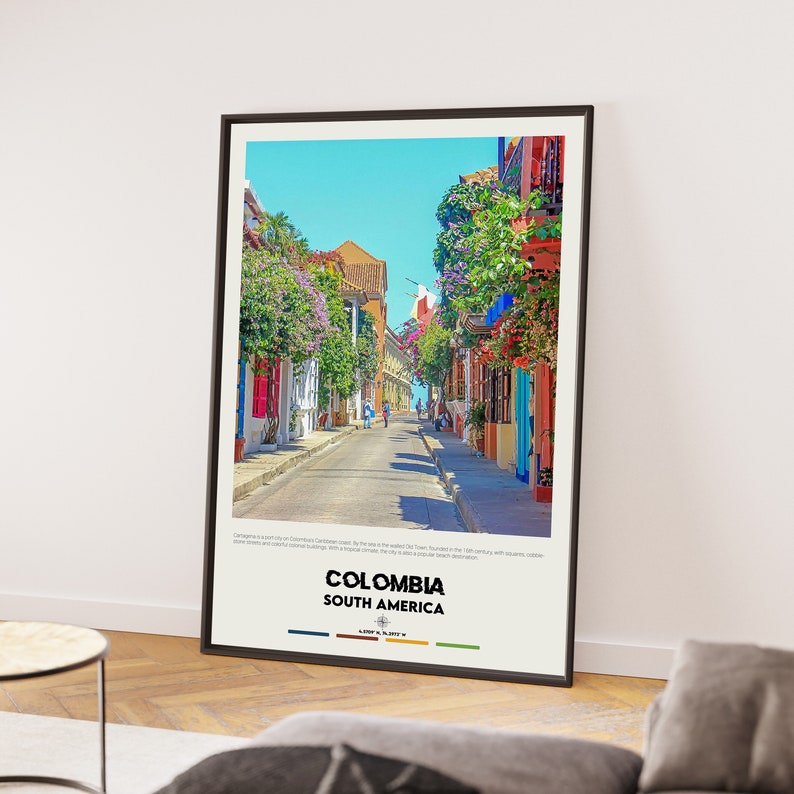 Digital Oil Paint, Colombia Print, Colombia Wall Art, Colombia Poster ...