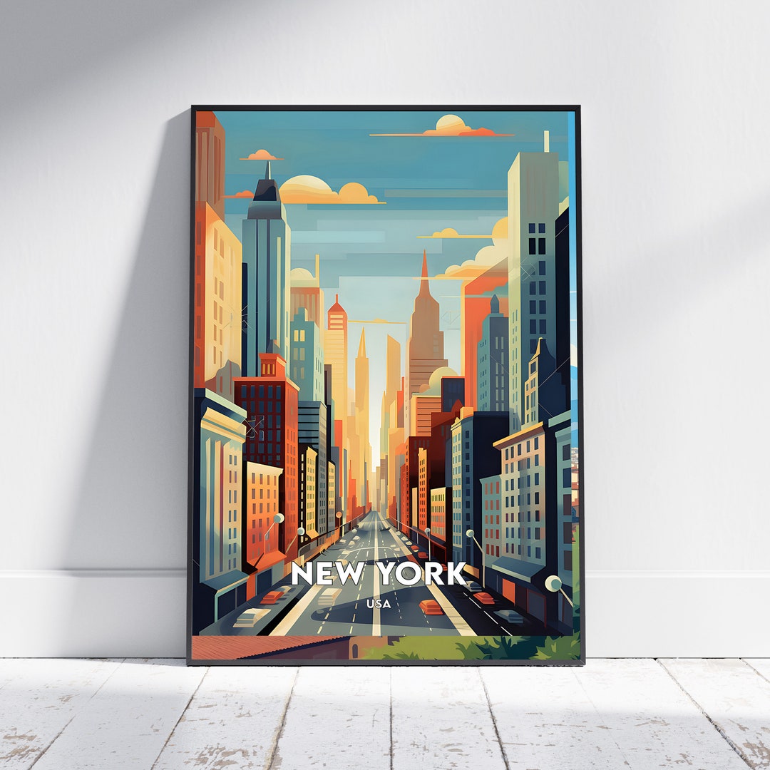 New York City Print, New York Travel Poster, USA Travel Gift, New York ...