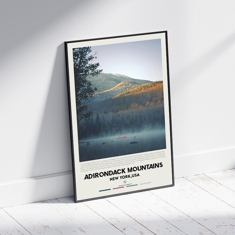 Digital Oil Paint, Adirondack Mountains Print, Adirondack Mountains ...