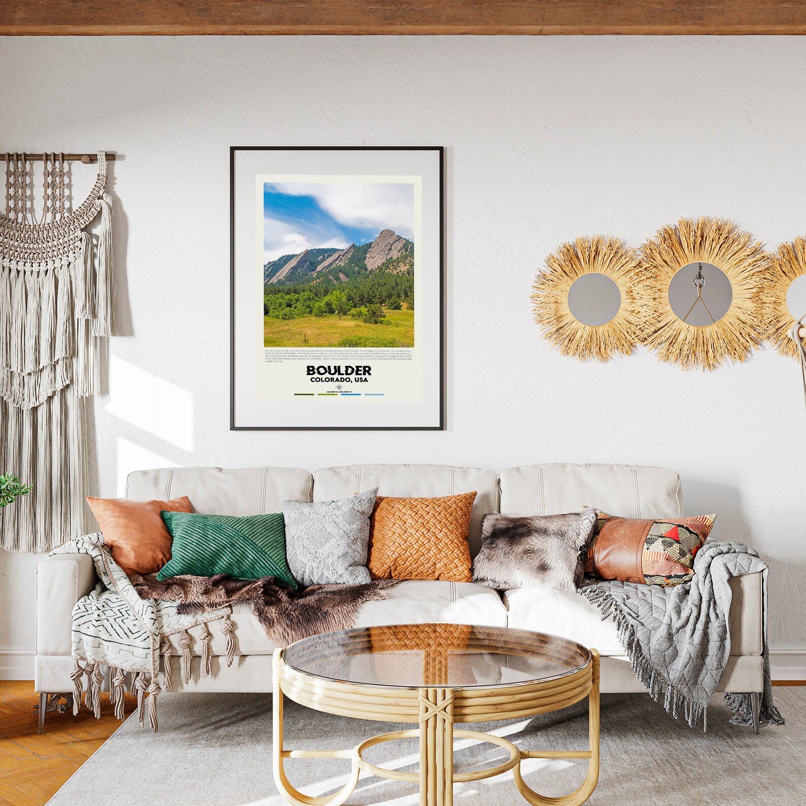 Digital Oil Paint, Boulder Print, Boulder Wall Art, Boulder Poster ...