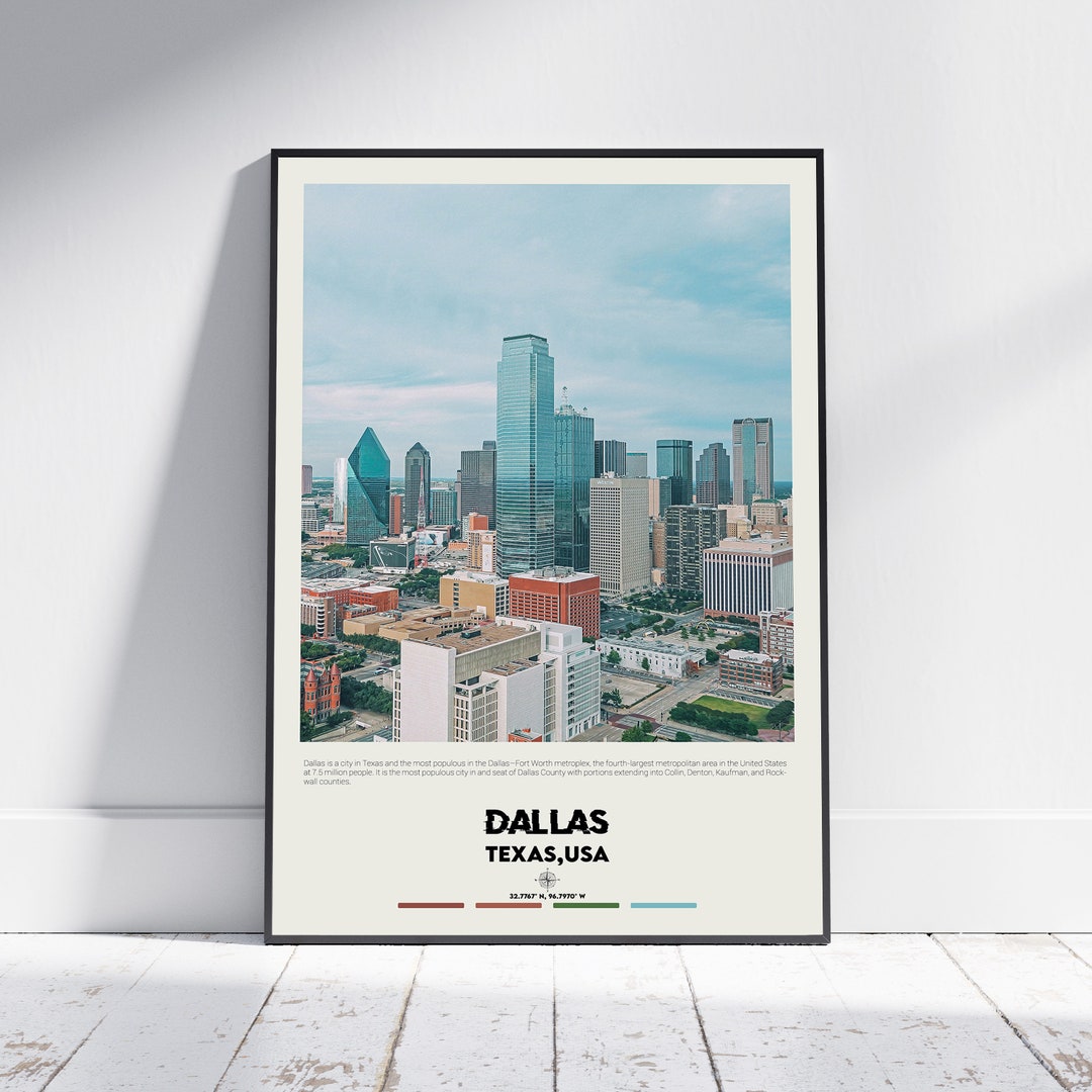 Digital Oil Paint, Dallas Print, Dallas Wall Art, Dallas Poster, Dallas ...