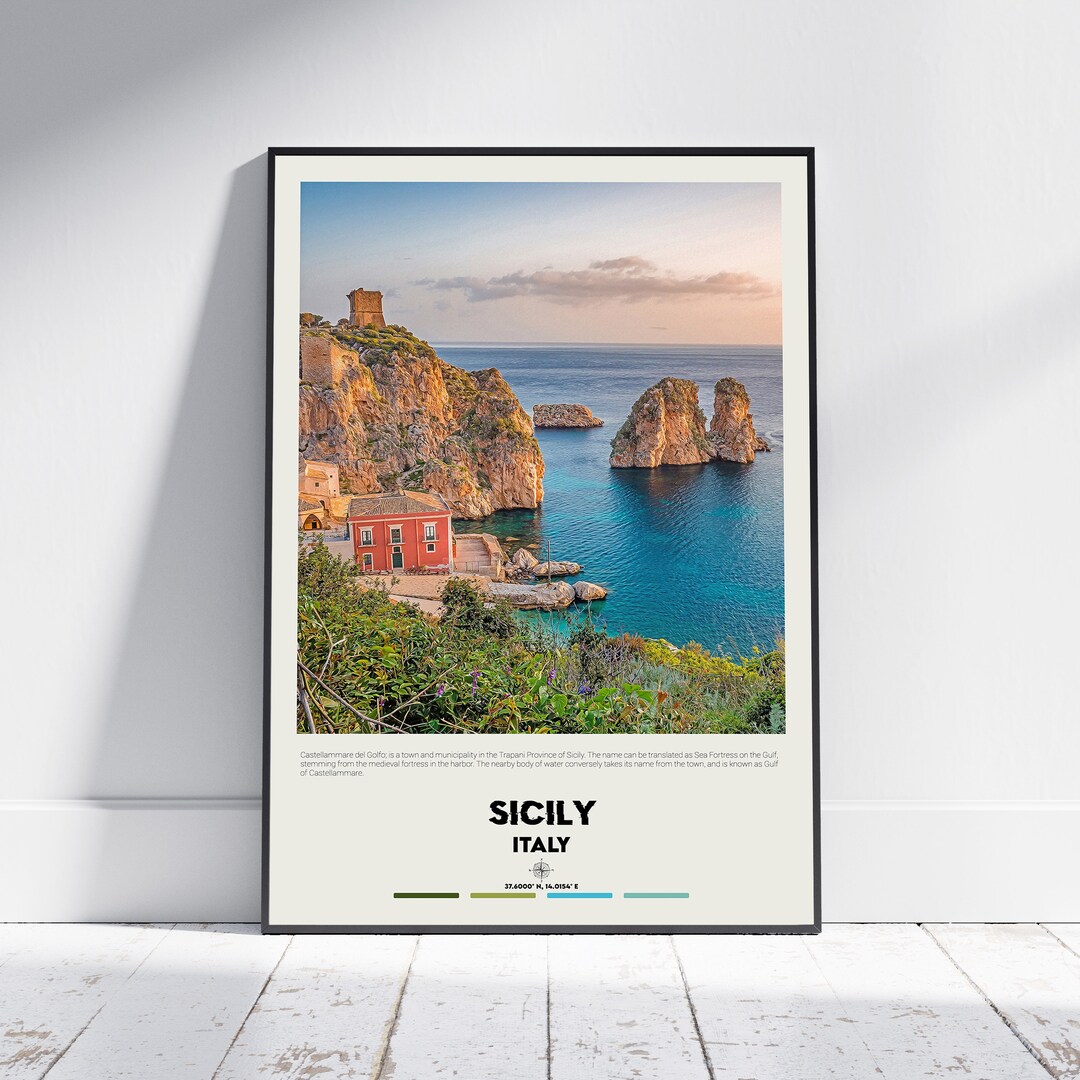 Digital Oil Paint, Sicily Print, Sicily Wall Art, Sicily Poster, Sicily ...