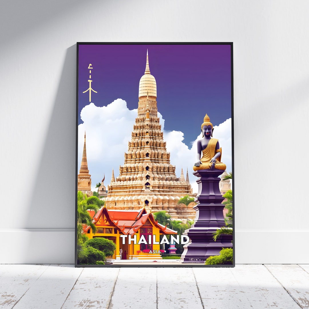 Thailand City Print, Thailand Travel Poster, Asia Travel Gift, Thailand ...