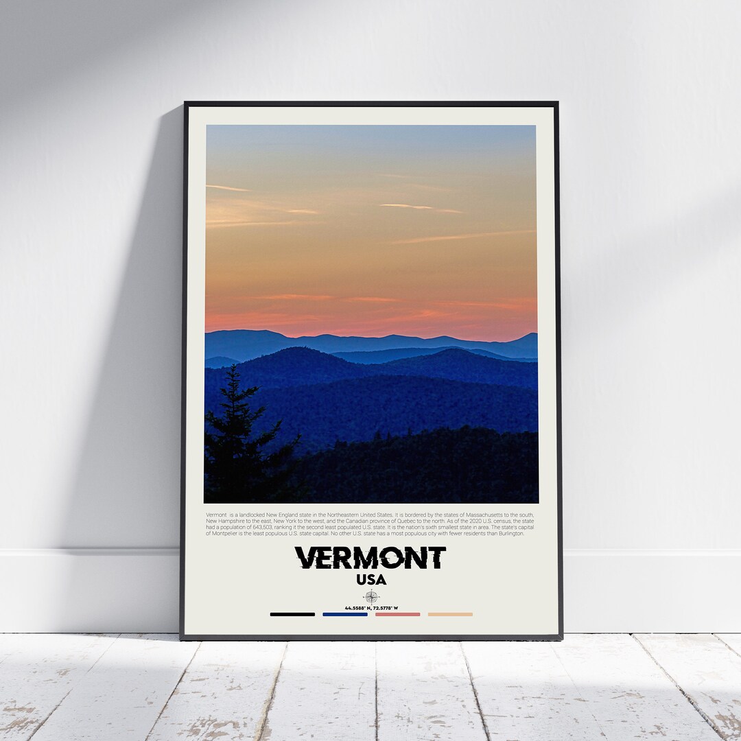 Digital Oil Paint, Vermont Print, Vermont Wall Art, Vermont Poster ...