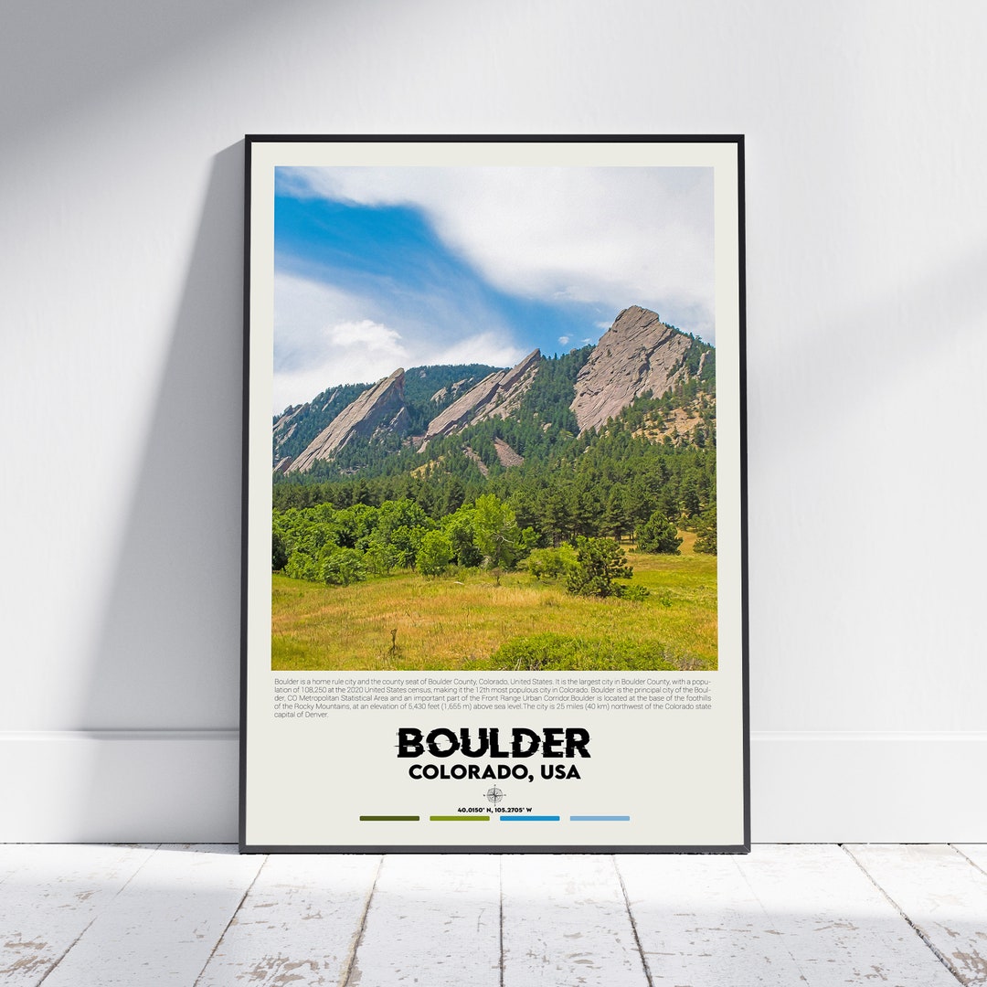 Digital Oil Paint, Boulder Print, Boulder Wall Art, Boulder Poster ...