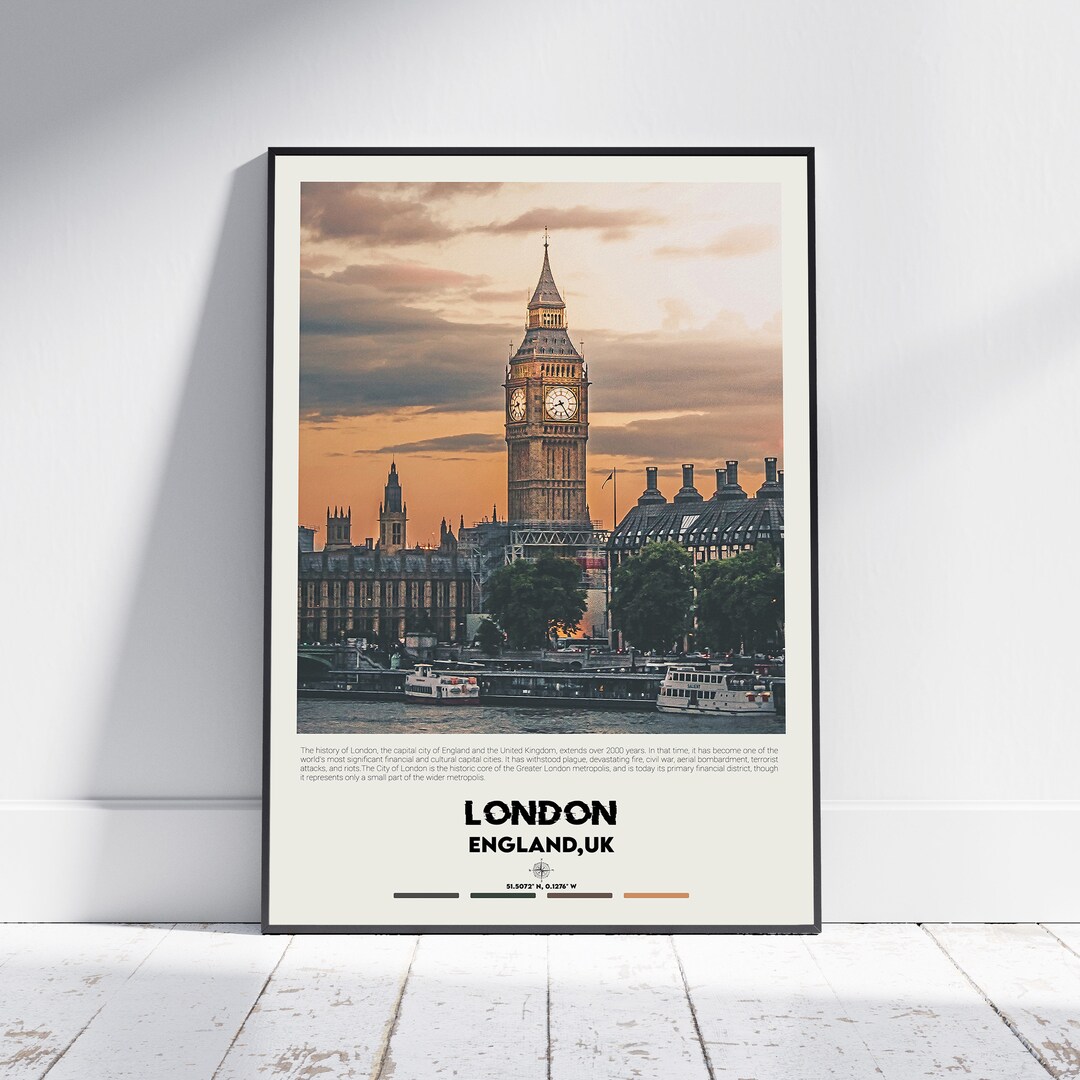 Digital Oil Paint, London Print, London Wall Art, London Poster, London ...