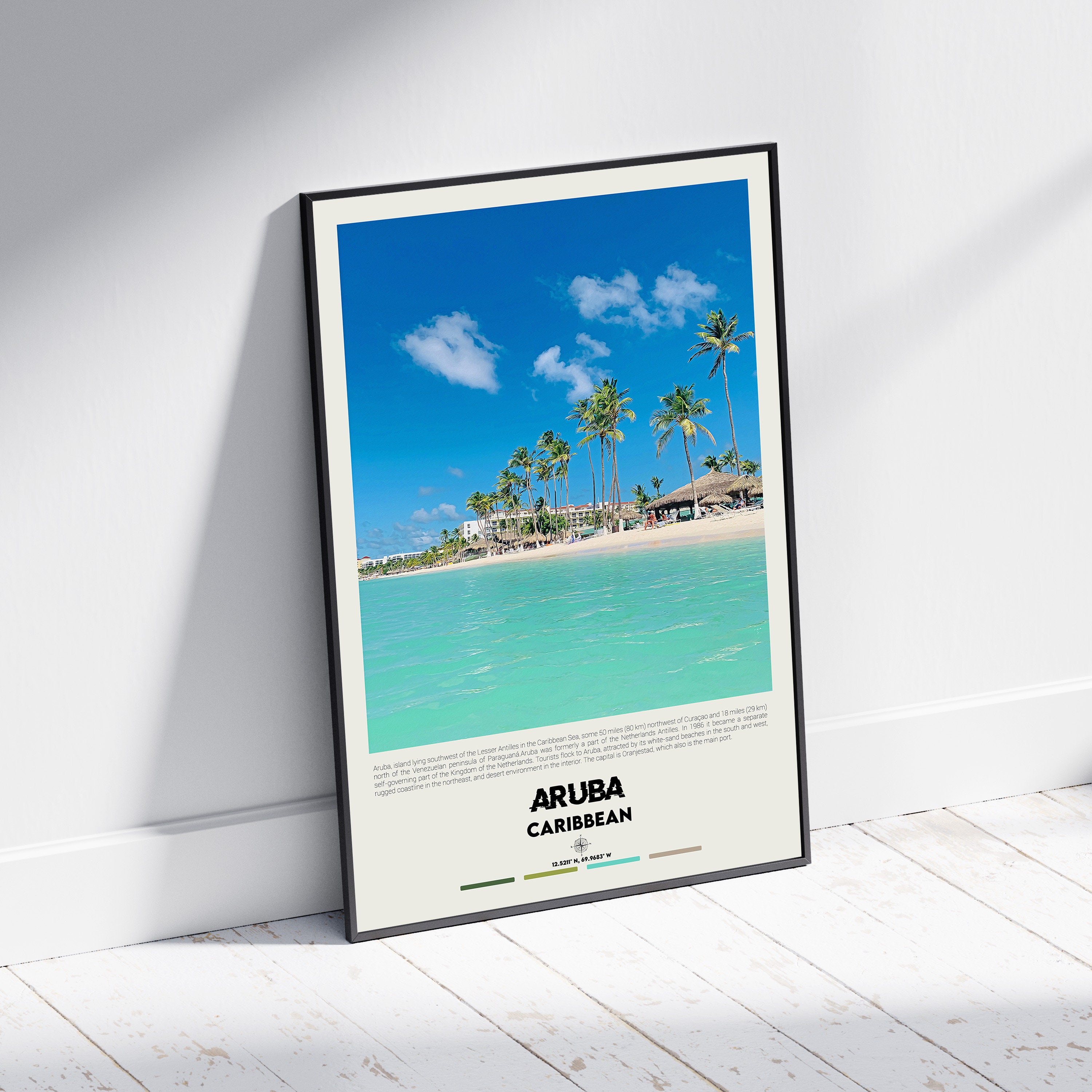 Digital Oil Paint, Aruba Print, Aruba Wall Art, Aruba Poster, Aruba ...