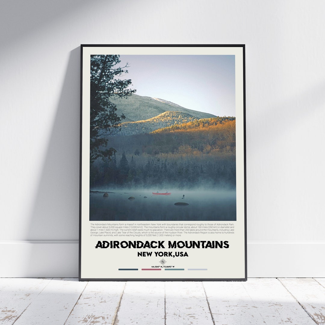 Digital Oil Paint, Adirondack Mountains Print, Adirondack Mountains ...