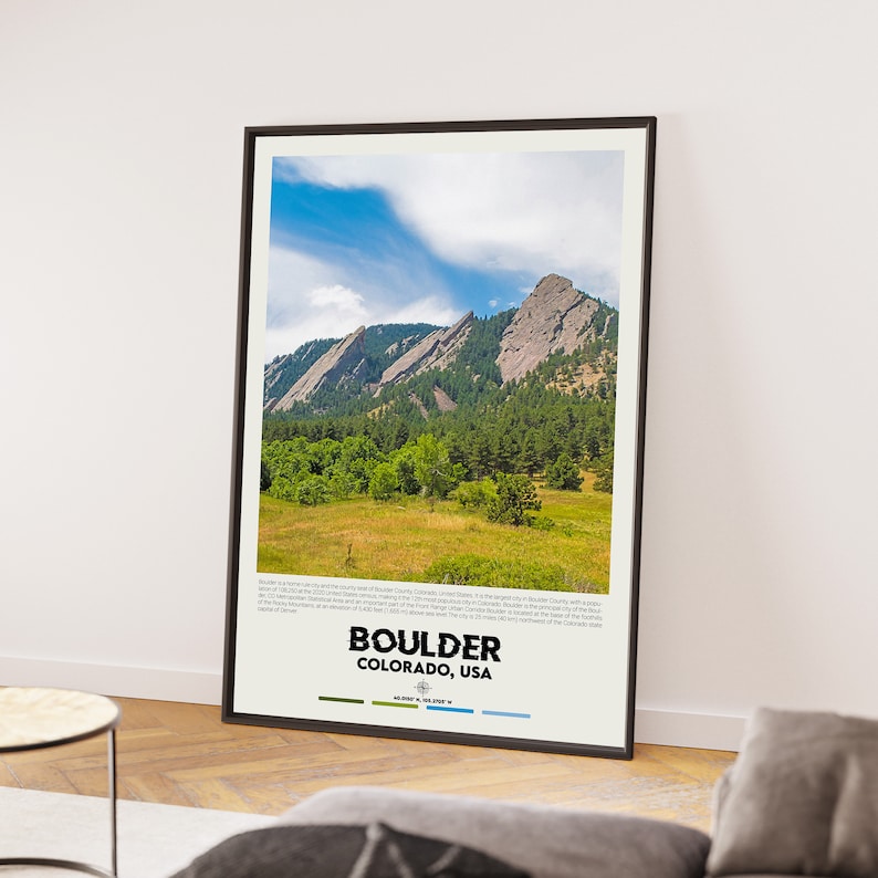 Digital Oil Paint, Boulder Print, Boulder Wall Art, Boulder Poster ...