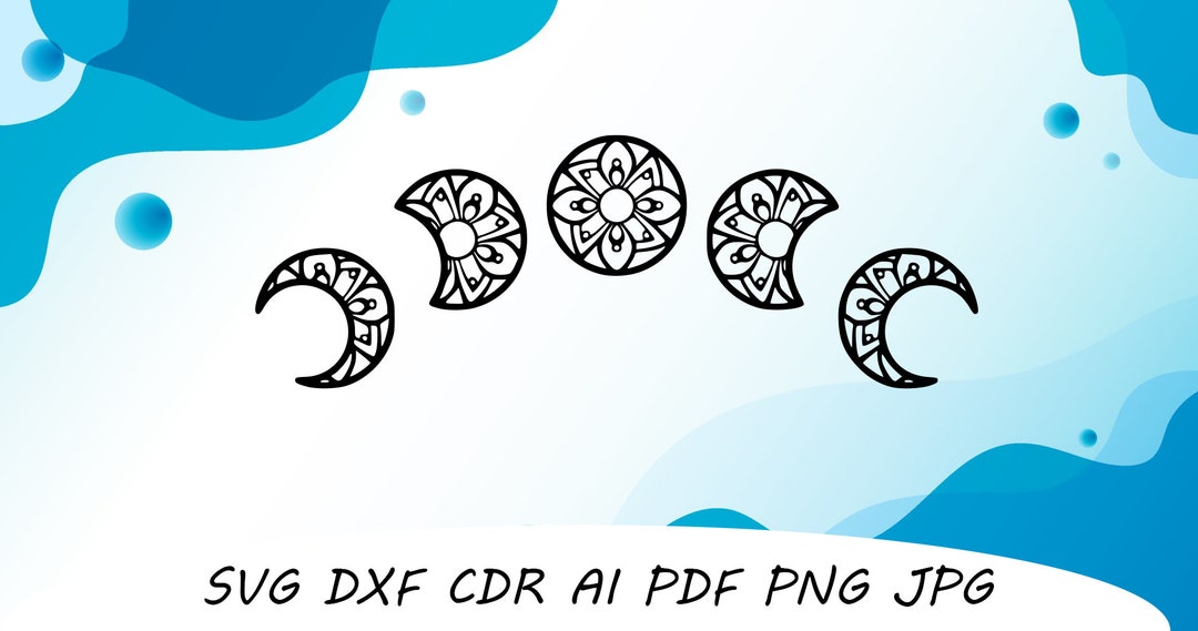 Lunation Moon Design Bundle Svg Dxf File Wall Sticker Pdf - Etsy